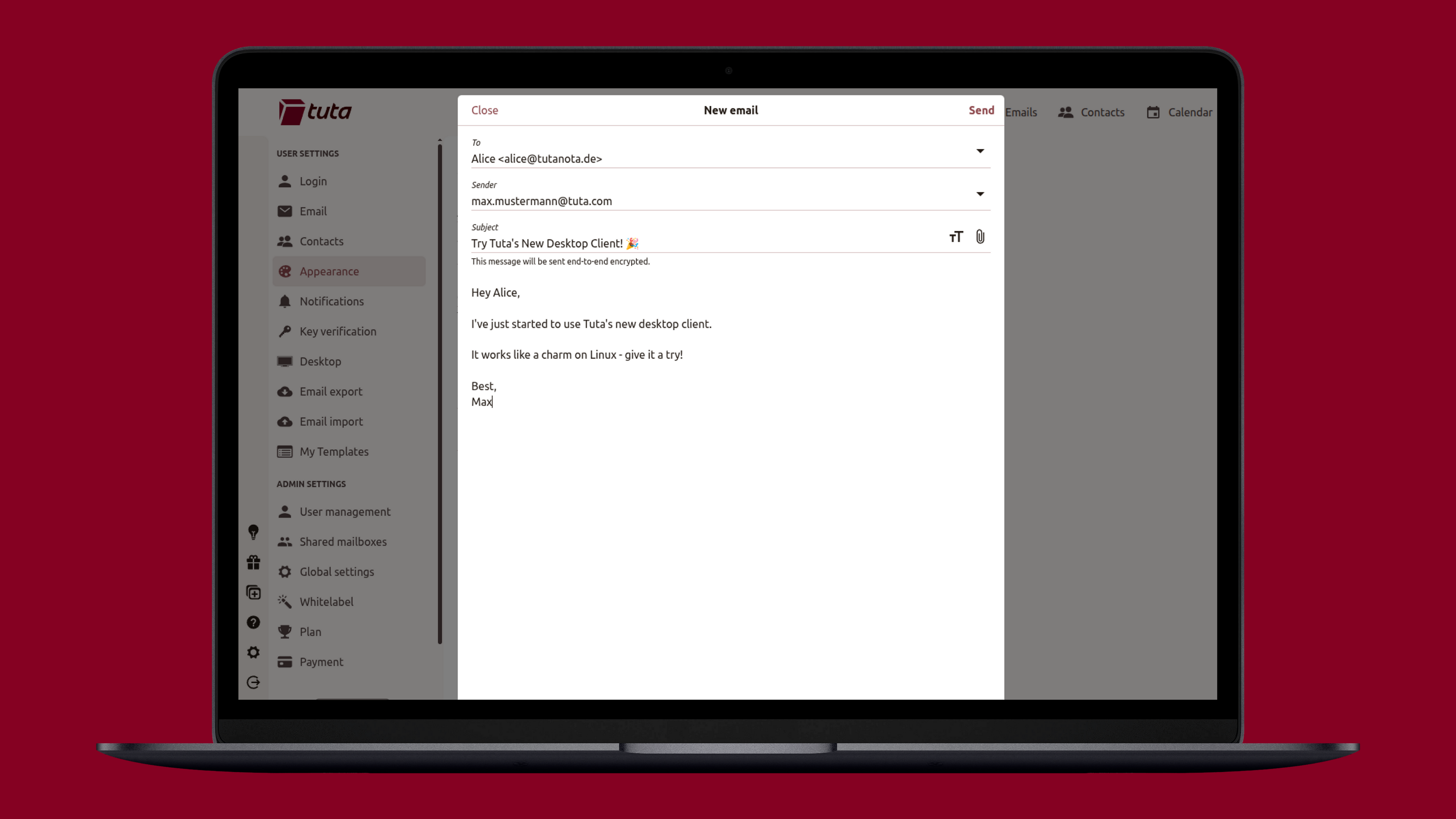 Release of the Tutanota desktop clients (Beta). | Tuta